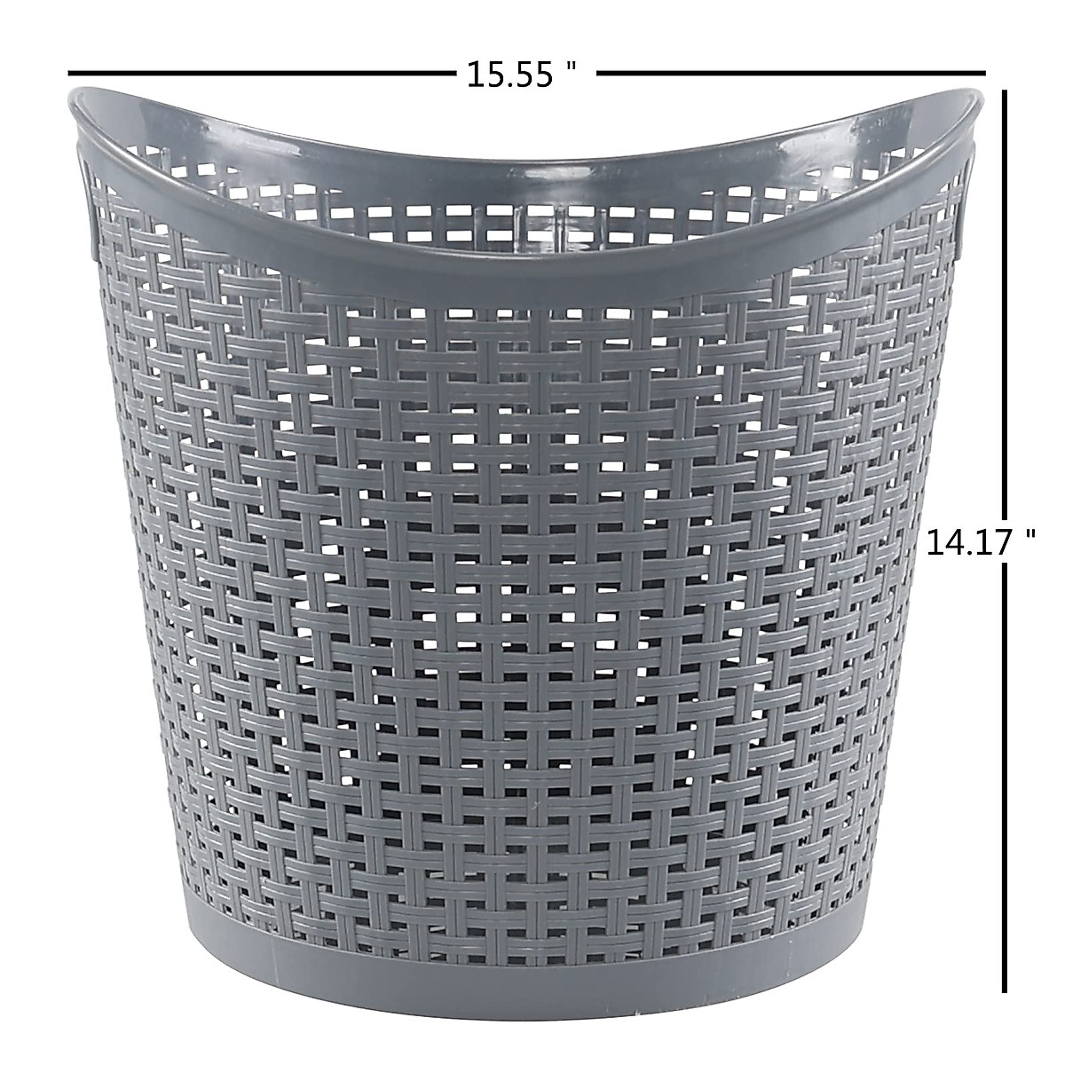 Gainhope 6 Pack 30 L Plastic Large Storage Basket, Laundry Basket with Cutout Handles, Plastic Laundry Hamper, Gray