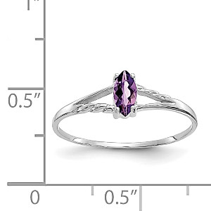 IceCarats 10K White Gold Purple Amethyst Ring Gemstone Band February Birthstone Jewelry Size 6