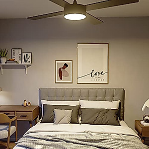 YITAHOME Black Ceiling Fans with Light and Remote, Dimmable Fanlight for Indoor Outdoor, Light Fan with Stepless Color Temperature, Night Light Mode, 48 Inch