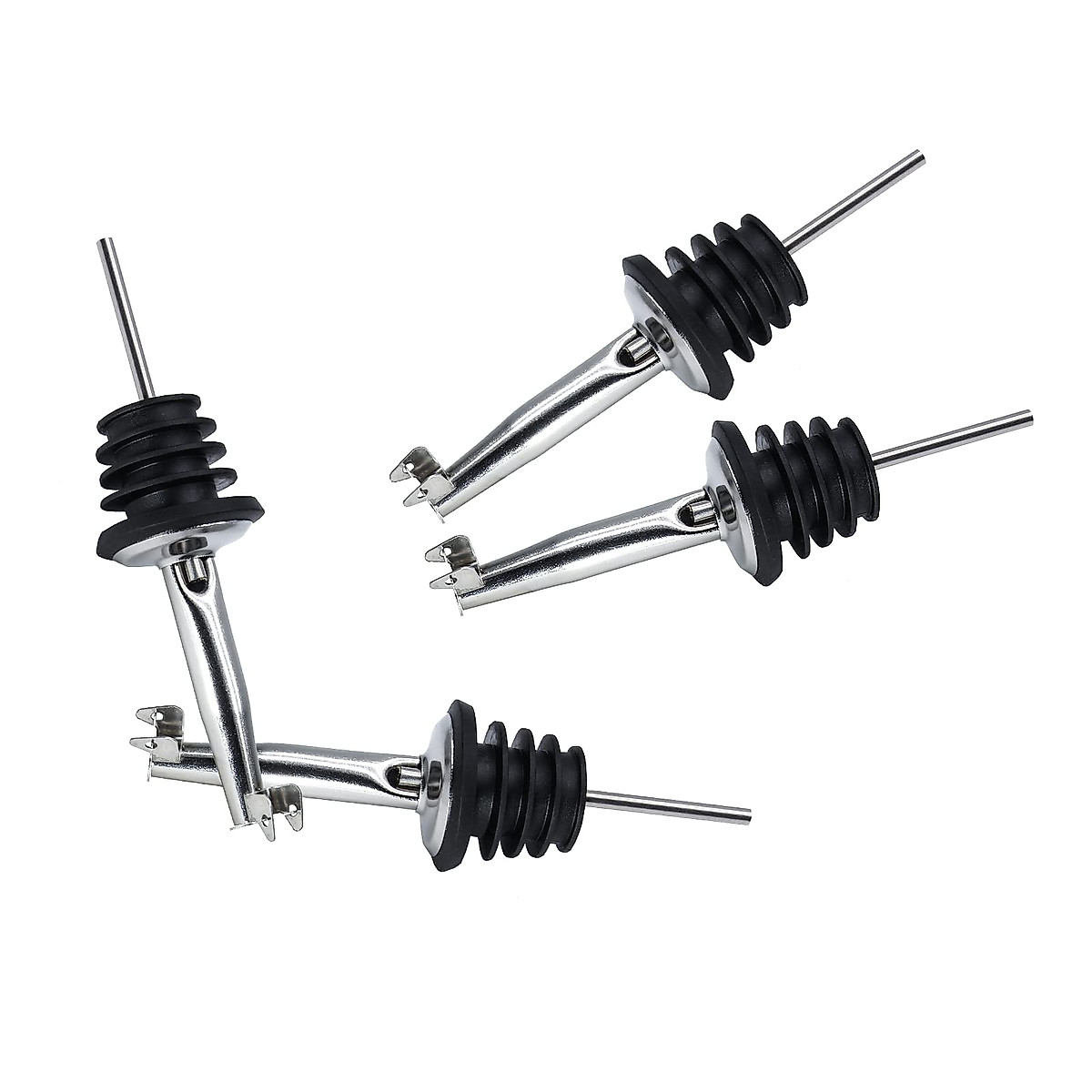 Unlorspy 12PCS Stainless Steel Bottle Pourers, Liquor Pour Spouts Set with Flip Top for About 3/4" Bottle Mouth