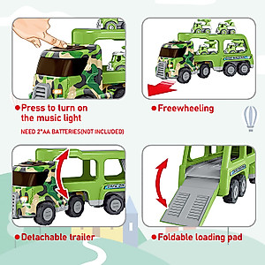 Rydohi Kids Toys Car for Boys : Toddler Truck Toys DIY Take Apart with Map Mat 5 in 1 Carrier Vehicle Construction Toys for Kids Age 3 4 5 6 7 Birthday Party for Kids Gifts