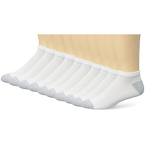 Hanes Ultimate mens Ultimate Low Cut Socks, 10-pack athletic socks, White, 6 12 US