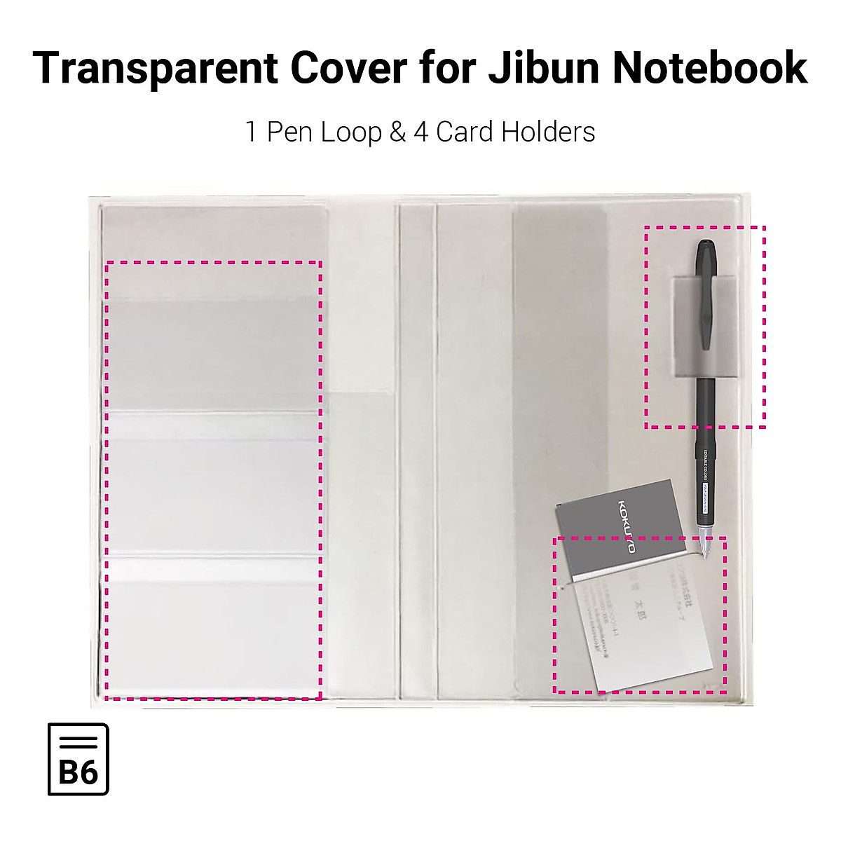 KOKUYO JIBUN_TECHO B6 bundles (2 IDEA notebooks, 1 transparent cover and 2 Template Stencil of Icon & Plan)