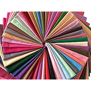 longshine-us 25pcs Solid Colors Premium Cotton Craft Fabric Bundle Squares Patchwork Lint DIY Sewing Scrapbooking Quilting Dot Pattern Artcraft (10" x 10")