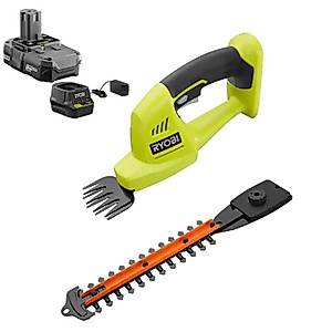 RYOBI ONE+ 18-Volt Lithium-Ion Cordless Grass Shear and Shrubber Trimmer - 1.3 Ah Battery and Charger Included