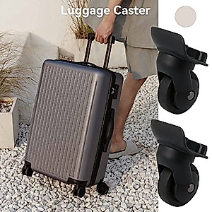 1 Pair Replacement Wheels 360 Swivel Suitcase Casters for Luggage Black (W293)