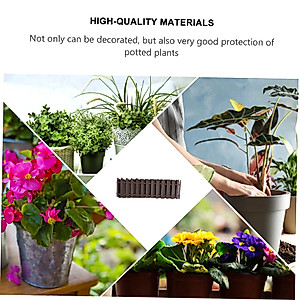 Happyyami Mini Wood Picket Fence Rustic Christmas Decor Mini Plants Border Fencing Garden Fence No Dig Fence Brown Outdoor Christmas Decorations Miniature Fence Fairy Child Flower Bed Wooden