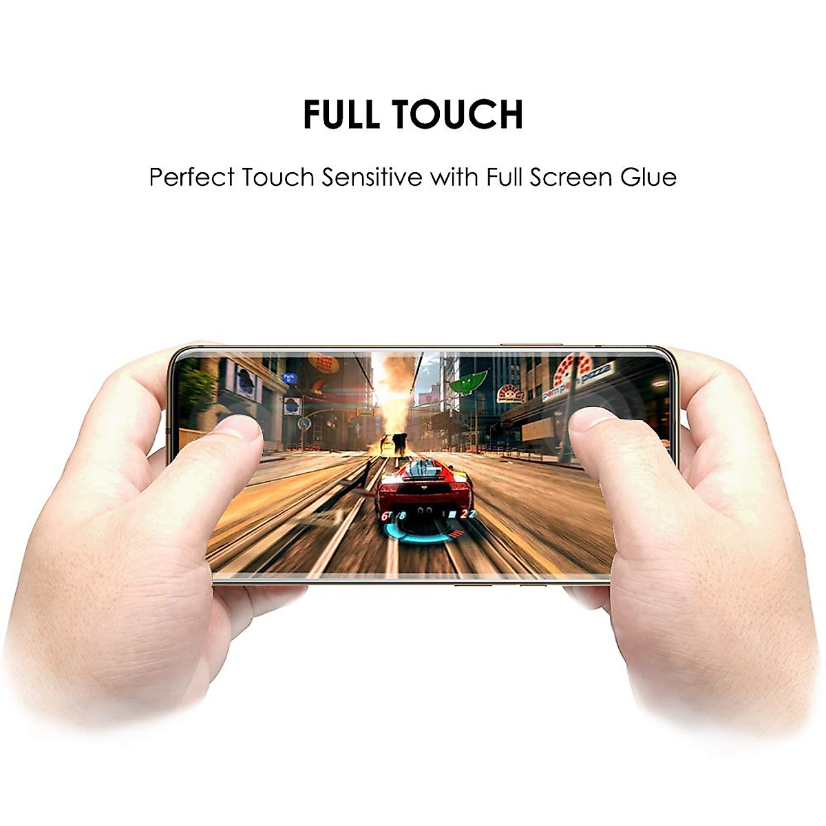 Akcoo [3 Pack OnePlus 7 / 7T Screen Protector, Tempered Glass UV Set, Full Transparency, Scratch Repair, Sensitive Touch,Fingerprint-ID Compatible