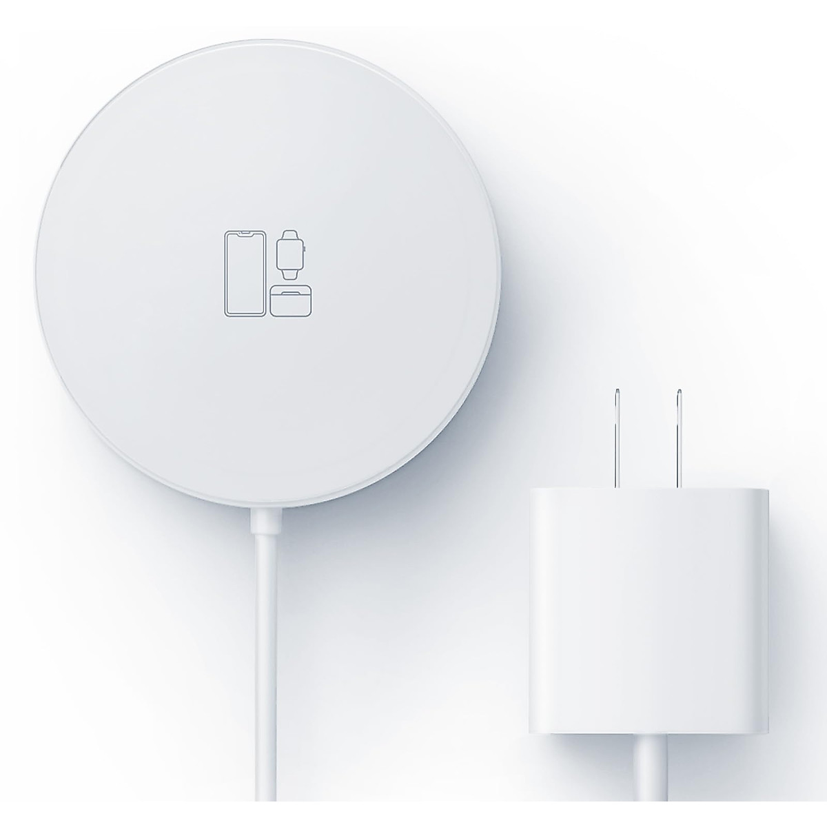 3 in 1 Magnetic Wireless Charger,15W Max Fast Wireless Charging Pad Compatible with MagSafe Charger iPhone 15/14/13/12 Series, Airpods 3/2/Pro/Pro 2 & iWatch All Series, 20W PD USB-C Adapter Included