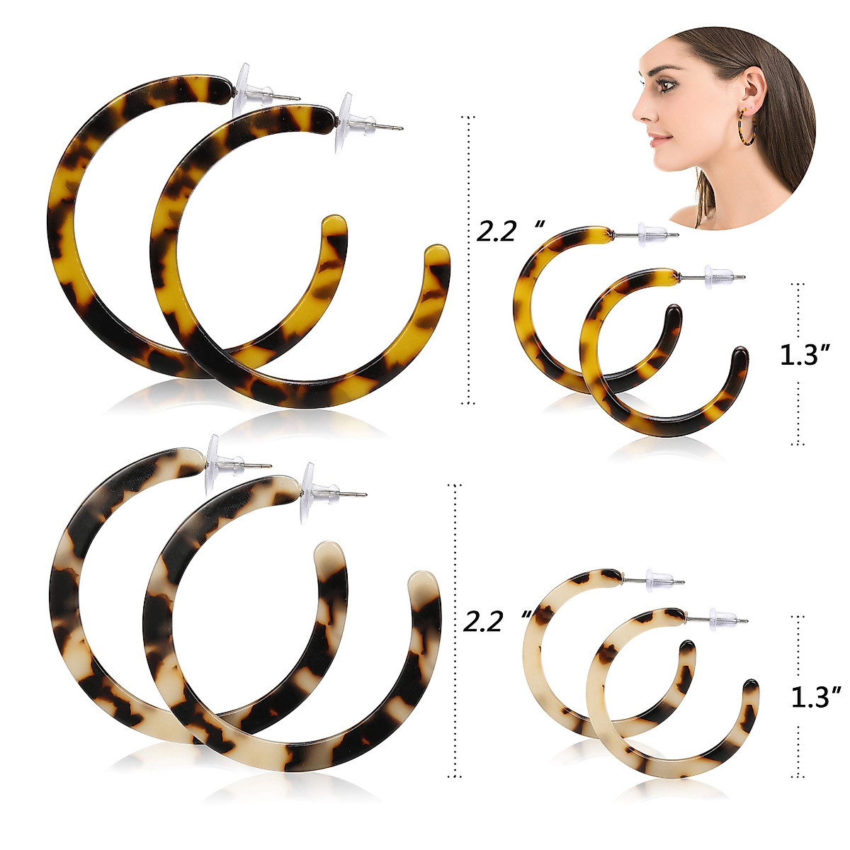 LOYALLOOK Acrylic Earrings Resin Earrings For Women Boho Earrings Fashion Earrings Statement Earrings Drop Earrings Dangle Earrings style 1