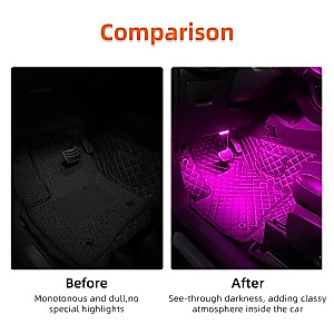 Ziciner 2 PCS Car Led Lights Interior, Super Bright Car Wireless Bulb, USB Rechargeable Auto Led Festoon Bulb, Universal Vehicle Accessories for Cars, Trucks, SUVs, Vans (Colorful, 2 PCS)