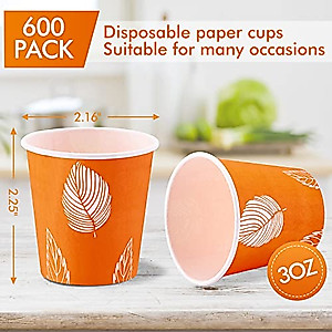 KGKTU 600 Pack 3oz Disposable Paper Cups, Small Disposable Cups, Colorful Small Mouthwash Cups, Mini Paper Cups for Parties, Picnics, Barbecues, Travel and Events