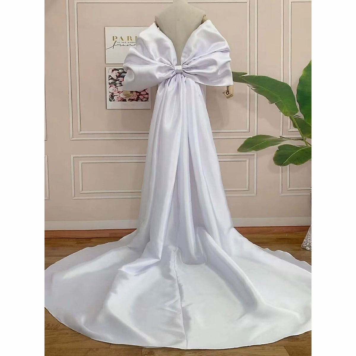 Mouccy 2M Green Detachable Capes for Wedding Dresses 2023 Satin Bridal Cloak with Bow Sleeves Removable Train Bride Accessories