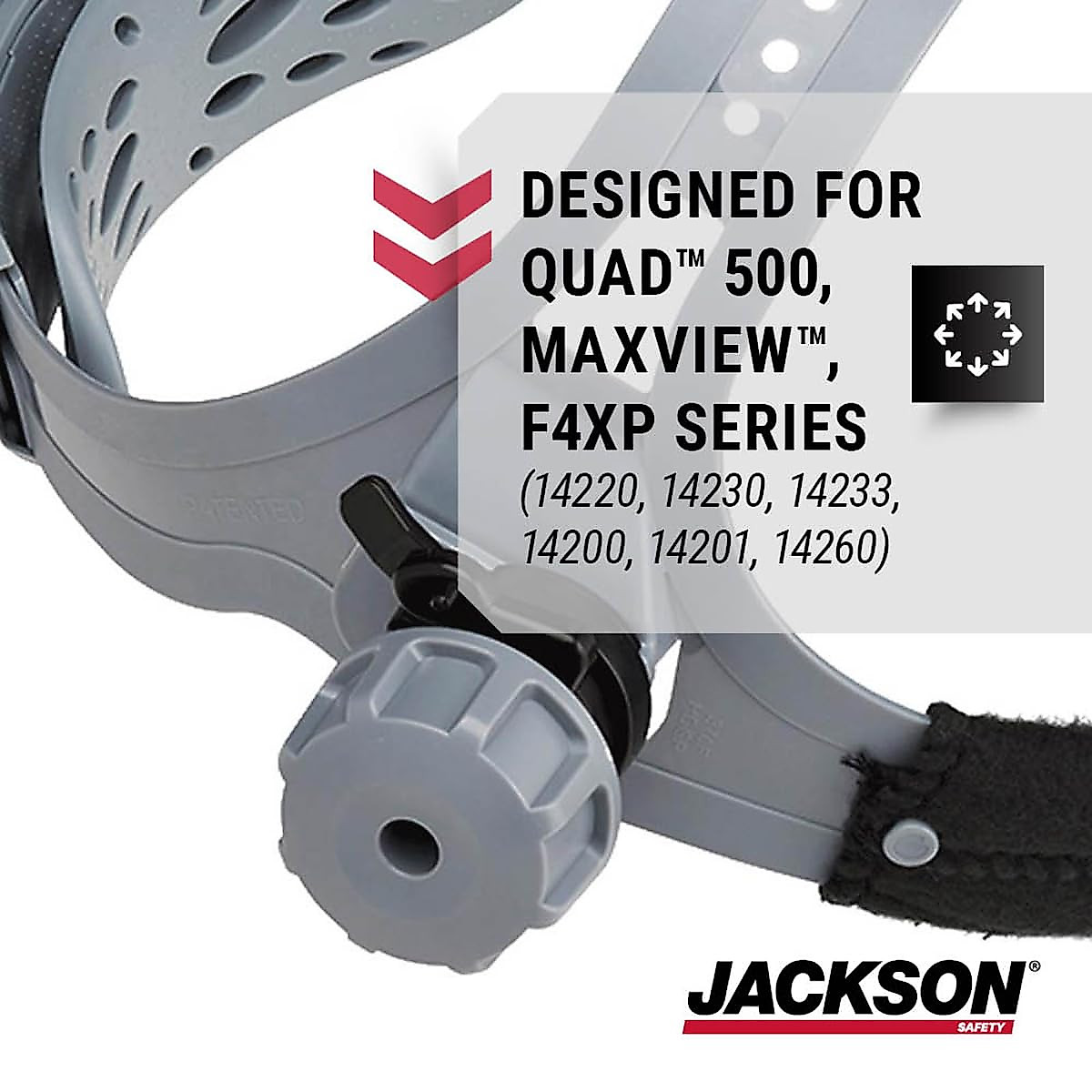 Jackson Safety 20695 Replacement 370 Speed Dial Face Shield Headgear, Fits Quad500 Model 14260