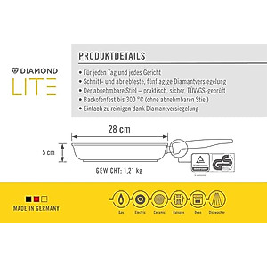 Woll Diamond Plus Nonstick Fry Pan with Detachable Handle, 11-Inch