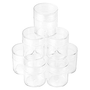 ZEONHEI 4 Pack 30 Jars Embroidery Diamond Painting Storage Containers, Clear Rhinestone Storage Containers with Lids and Stickers, Bead Storage Containers Glitter Organizers for Diamond Art Supplies