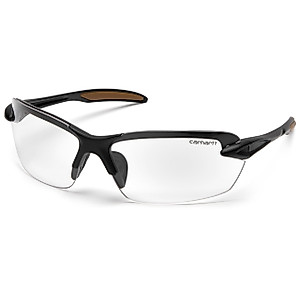 Pyramex Safety Products CHB310D Carhartt Spokane Safety Glasses, Clear Lens with Black Frame, Clear
