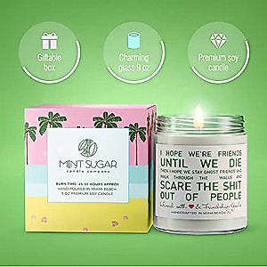 Friend Gifts, Unique Fun Hand-Poured 9oz Soy Candle with Key Lime Pie Scent, Made in USA, Friendship Gift Ideas, Funny Birthday Gifts for Women, and Cute Moving Away Gifts for Friends Female
