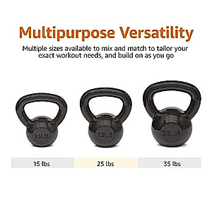 Amazon Basics Cast Iron Kettlebell, 35 pound, Black