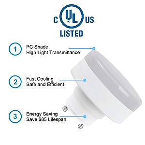 CRIOO GU24 LED Puck Light Bulb, 9W(60w CFL Equivalent), 2700K, 800LM, UL Listed, 2 Prong Light Bulbs for Home Kitchen Closet, Mini Twist Lock Spiral Low Profile Squat Bulb (2 Pack)