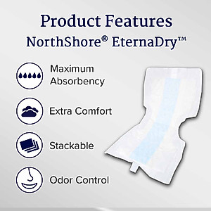 NorthShore Booster Pads for Men and Women with Adhesive, X-Large, Case/72 (6/12s)