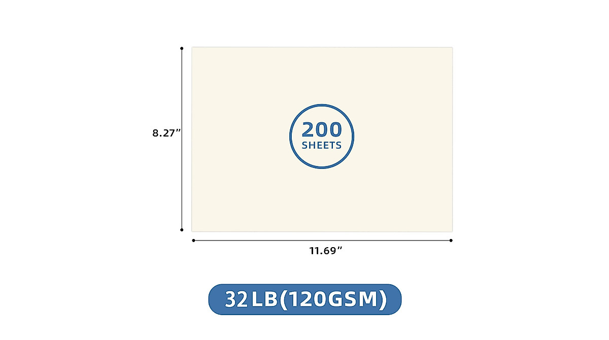 200 Sheets Ivory Printer Paper – Premium Quality & Versatile