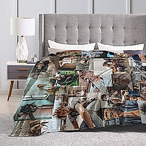 Rudy Pankow As Jj Throw Blanket Soft and Comfortable Warm Beach Blanket Picnic Blanket Fleece Blankets for Sofa Offiece Bed Car Camp Couch for Adults Kids 50"X40"