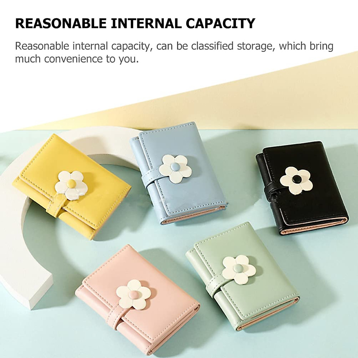 ABOOFAN Wallet Women Cute Flower Wallet for Girls Women Small Tri-Fold Wallet Cash Pocket Belt Bag