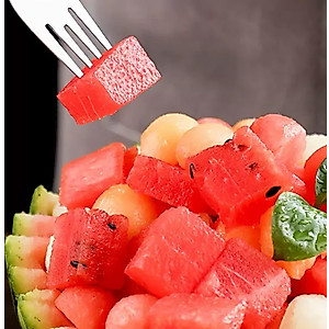 2 Pcs Watermelon Cutter Slicer Tool 2-In-1 Stainless Steel Fruit Cutter Summer Dual Head Foldable Portable Fruit Cutting Fork for Home Party Camping Kitchen Gadget (2)