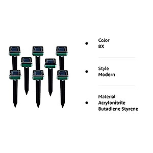 Ultrasonic Mole Repellent, 8 Pack Outdoor Gopher Repellent Solar Powered for Snake, Vole, Groundhog, Waterproof Animal Deterrent Device for Garden and Yard
