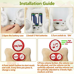 HCdoujoy Corgi Walking Dog Barking Toy, Musical Singing Dancing Dog, Volume Control Interactive Puppy Walk Along with Leash, Wagging Tail Shaking Head, Electronic Dog Stuffed Animal Puppy for Kid