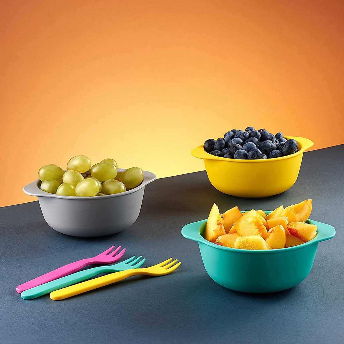 GET FRESH Plant-Based PLA Kids Bowls Set – 4-Pack Melamine Free Plant Based Snack Bowls for Kids and Toddlers – Small Biodegradable Plant-Based Childrens Dinnerware Bowls – Reusable PLA Kids Dishes