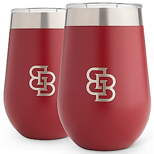 Wine Tumbler with Lid Insulated Set of 2 - Perfect Glft for women or men. Includes Portable Durable Tote for Boating, Beach, Travel Designed by Bruno Bianci
