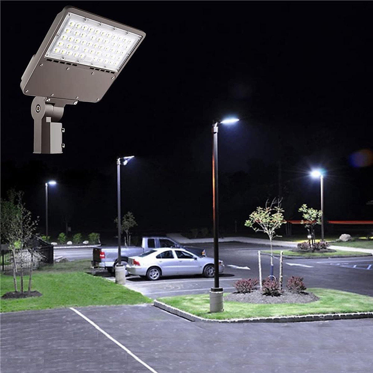 ECCFUTLL 150W Outdoor LED Parking Lot Light with Slipfitter Mount, 5000K LED Area Light with Dusk to Dawn Photocell, 100-277V 21000LM[400-500W HPS/HID Equiv] ETL LED Commercial LED Flood Light