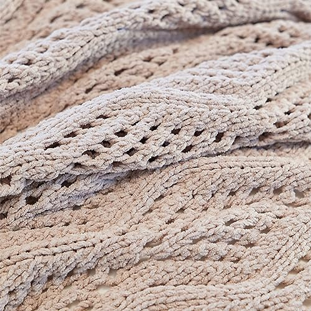 Naiveferry Knitted Throw Blanket with Tassel Brown, Super Soft Cozy Lightweight Fluffy Blanket Warm Woven Decorative Blankets for Women Men Bed Sofa Chair Couch Cover