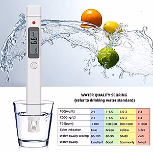 Envig Digital Drinking Water Tester | TOC, COD, TDS & Temp 4-in-1 | Organic Contamination (Algae, Bacteria, Chemical, VOC, or Pesticide etc.) | Lab Grade | Well, Tap, Aquarium & Outdoor Water Quality
