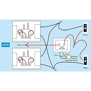 24V 40VA Thermostat and Doorbell Transformer, Power Supply Compatible with Nest, Ecobee, Sensi and Honeywell Thermostat, Nest Hello Doorbell and All Versions of Ring Doorbell