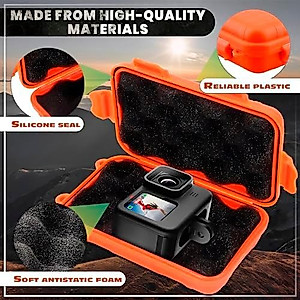 The Little Green Change 2Pcs Small Waterproof Box - Waterproof Hard Case with Foam Waterproof Case Flash Drive Storage Case Geocache Containers - Waterproof Storage Box