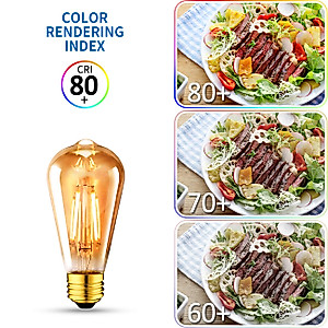 ANWIO Vintage Edison Light Bulb ST21 LED Filament Bulb 7W(60 Watt Equivalent) Dimmable 2500K (Amber Glow) Warm White E26 Medium Base, Amber Glass Cover,6 Pack