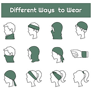 Tarpop 20 Pcs Headwear Seamless Bandana Face Masks, Head Wrap Neck Bandana, Breathable Face Cover Scarf Mask (Camo Style)