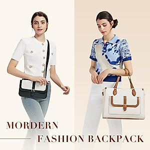 Missnine Laptop Bag with Removable Purse 15.6 inch Computer Bag Leather Briefcase for Women Work Bag Set Large Laptop Tote Bag for Office, Business