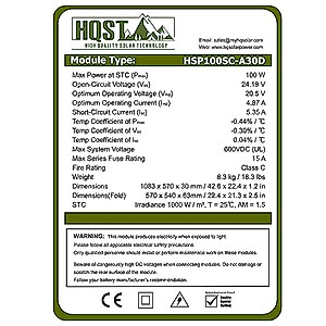 HQST 100 Watt 12 Volt 9BB Cell Portable Solar Panel Suitcase w/ 30 Amp PWM Charge Controller for Solar Generator, Power Station, Battery Charging, RV, Camping, Off-Grid