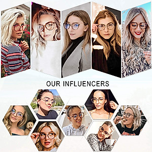 SOJOS Retro Round TR90 Blue Light Reading Glasses Womens Mens Readers Computer Glasses Eyewear Frame SJ9001, Clear Frame 0.00 x