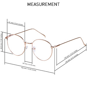 ANDWOOD Blue Light Blocking Glasses Women Men Small Face Computer 2 Pack Bluelight Blocker Super Lightweight Metal Frame Round