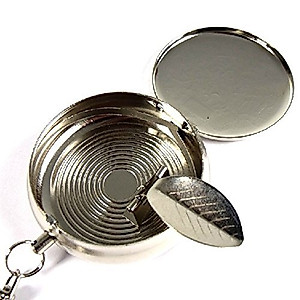 SmartDealsPro Stainless Steel Portable Pocket Circular Ashtray Key Chain with Cigarette Snuffer