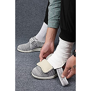 Yibobay Diabetic Shoes for Women Width X-Wide Shoe for Elderly Women Wide Shoes for Women Walking Shoes Adjustable Closure Breathable Lightweight Non Slip for Swollen Feet Edema Light Grey 9