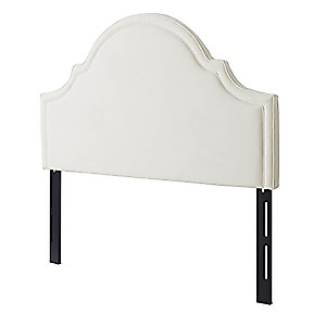 Jennifer Taylor Home Catherine Upholstered Queen Headboard, Antique White Woven
