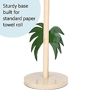 Elanze Designs Palm Tree 12 inch Resin and Wood Paper Towel Holder