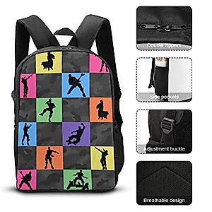 Gaming Cartoon Backpack Casual Lightweight Travel Bookbag,17 Inch Laptop Daypack For Boys Girl