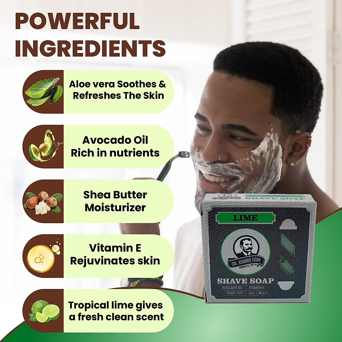 COL CONK LIME GLYCERINE SHAVE SOAP